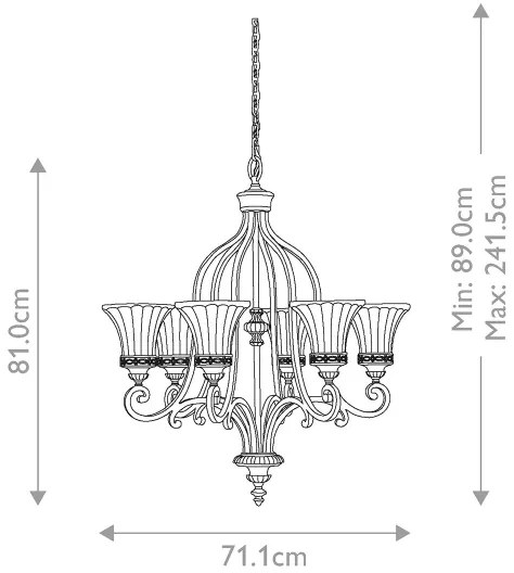 Feiss FE-DRAWING-ROOM6 - Lustr na řetězu DRAWING ROOM 6xE27/60W/230V