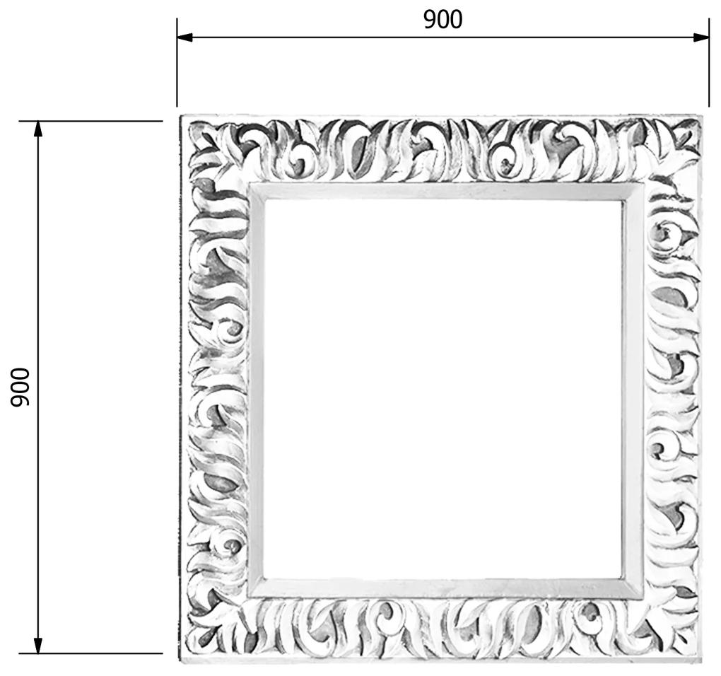 Sapho ZEEGRAS zrcadlo ve vyřezávaném rámu 90x90cm, bílá - IN395