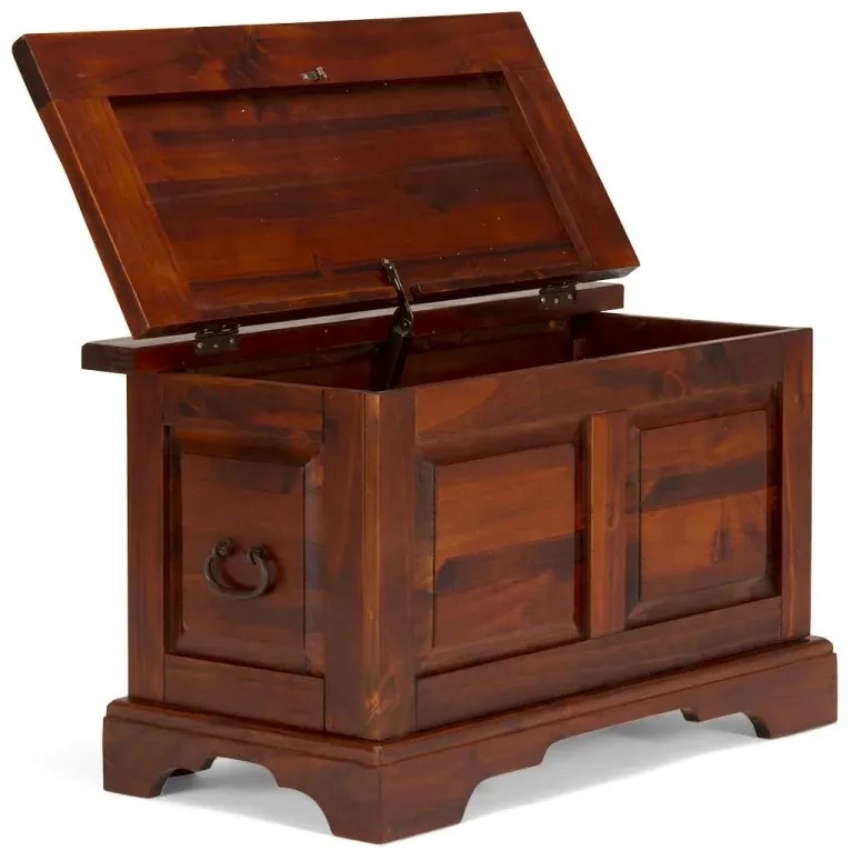 furniture-nabytek.cz - Masivní truhlice Catello z borovicového dřeva, lakovaná, hnědá
