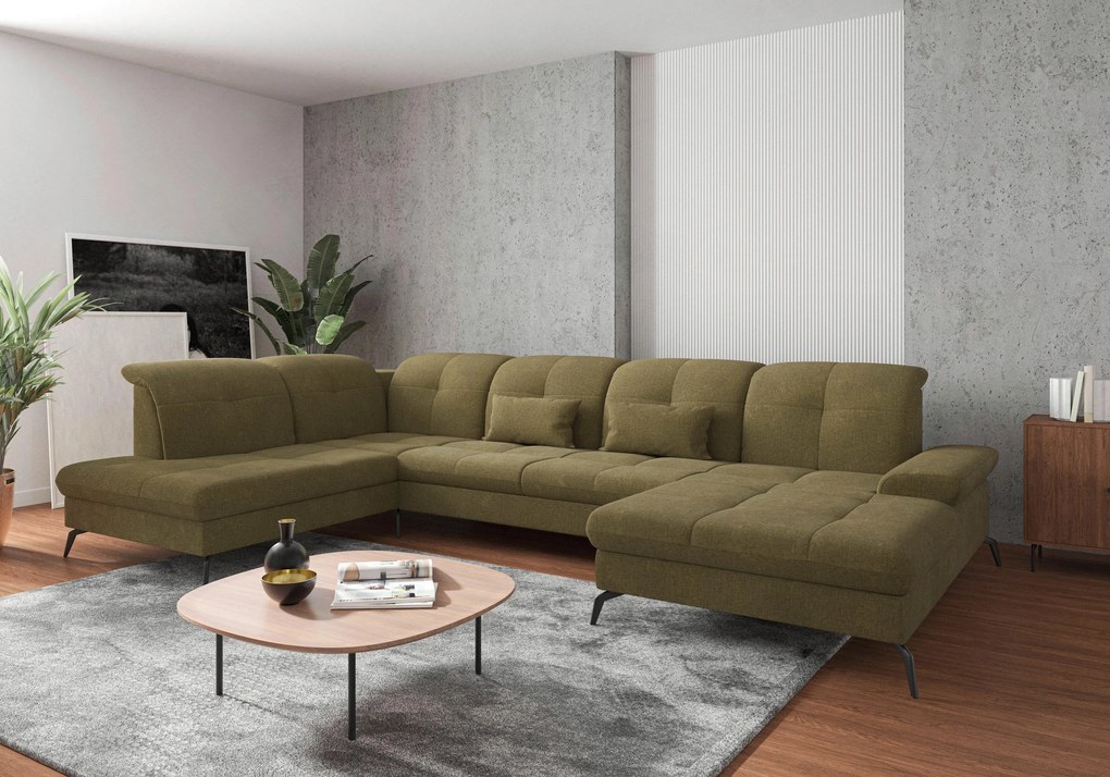 XXXLutz SEDACÍ SOUPRAVA, textil, olivově zelená Sit & More - Sedací soupravy - 000144009956