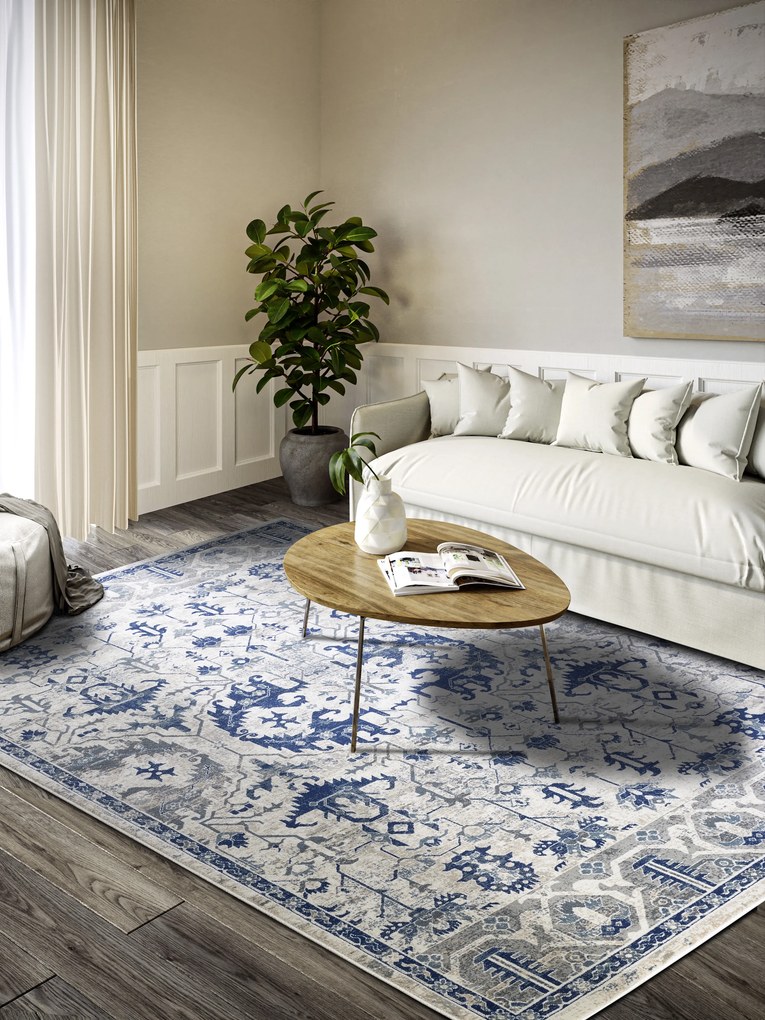 Villeroy & Boch Kusový koberec 106121 Cream, Blue, 160x235, modrá, ložnice