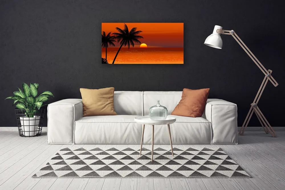 Obraz na plátně Palma Moře Slunce Krajina 140x70 cm
