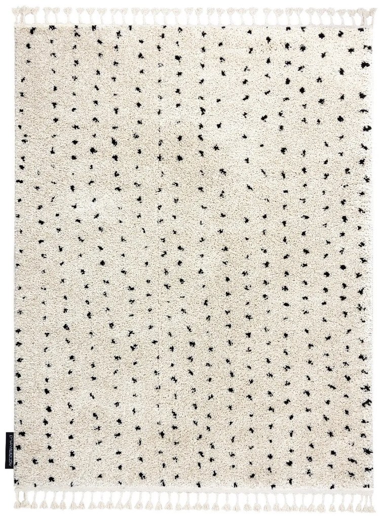 Dywany Łuszczów, Kusový koberec Berber Syla B752 dots cream, 180x270, bílá, kancelář