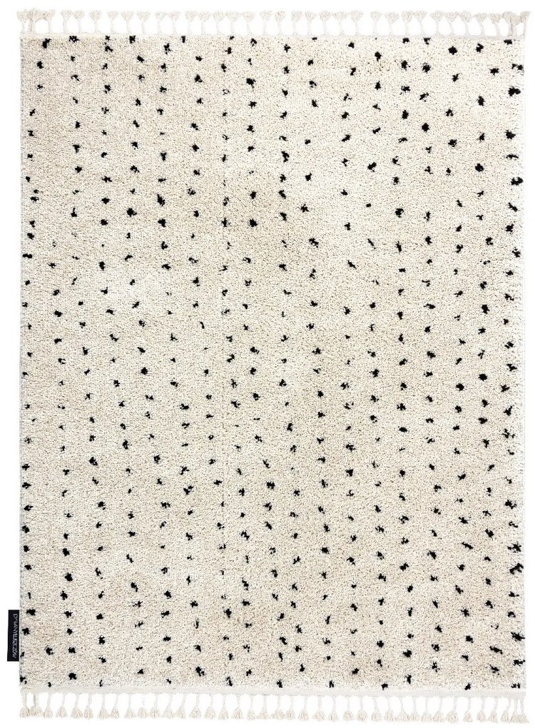 Dywany Łuszczów, Kusový koberec Berber Syla B752 dots cream, 80x150, bílá, kancelář