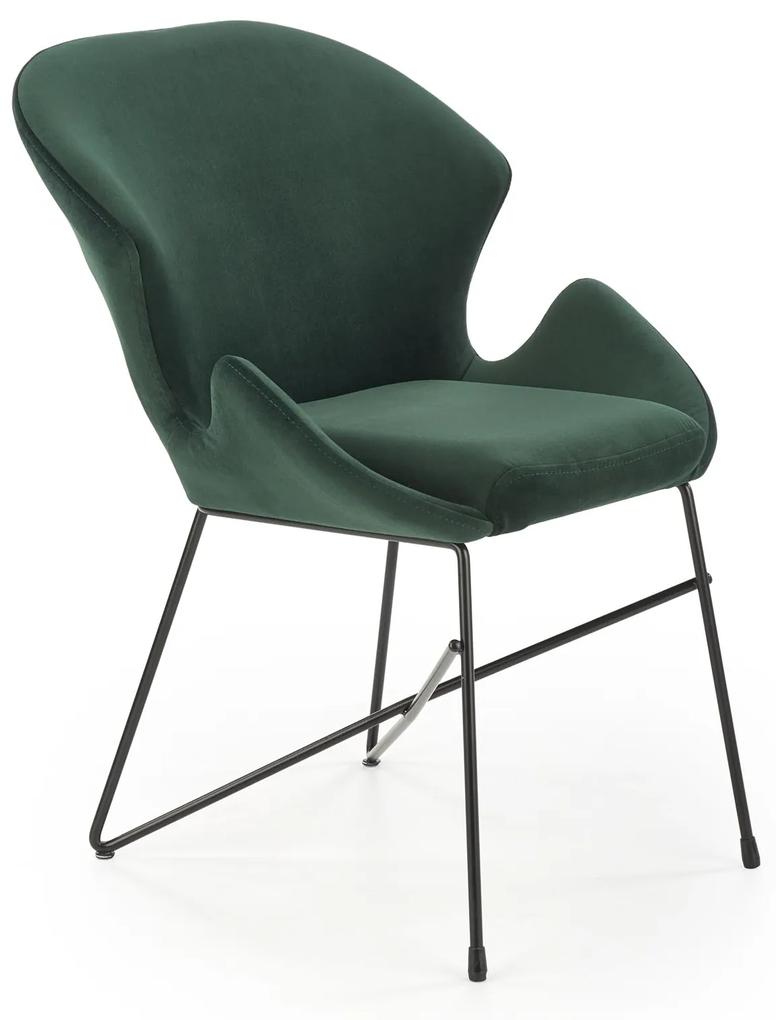 Jídelní židle K458, tmavě zelená