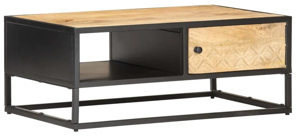 Konferenční stolek vyřezávaná dvířka 90x55x36cm hrubý mangovník 320946