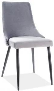 Casarredo Jídelní čalouněná židle NOPI velvet šedá/černá mat
