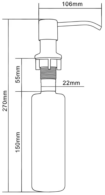 Mexen příslušenství, dávkovač saponátu do kuchyňského dřezu, bílá, 6601320-20