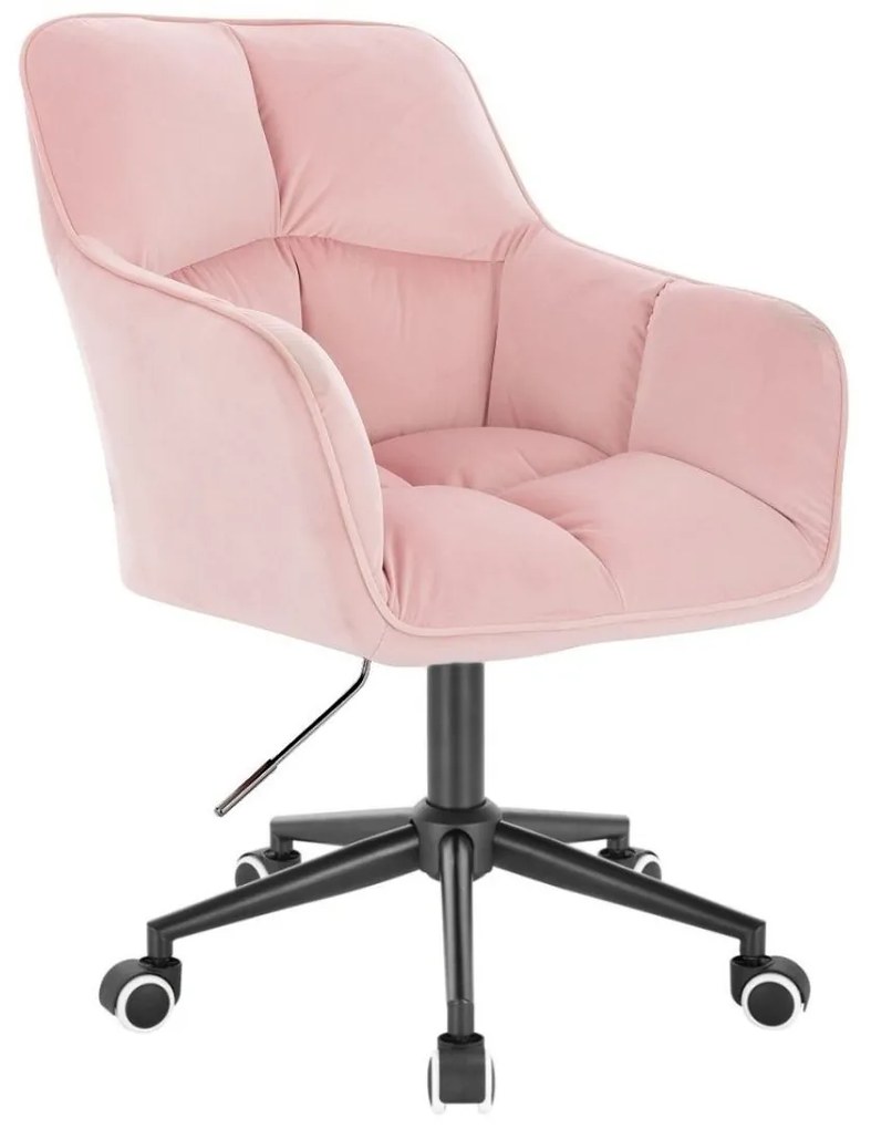 LuxuryForm DESIGN Otočné křeslo AMALFI VELUR na černé podstavě s kolečky - růžové