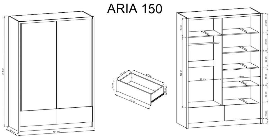 Piaski Šatní skříň ARIA I 150 Barva: bílá