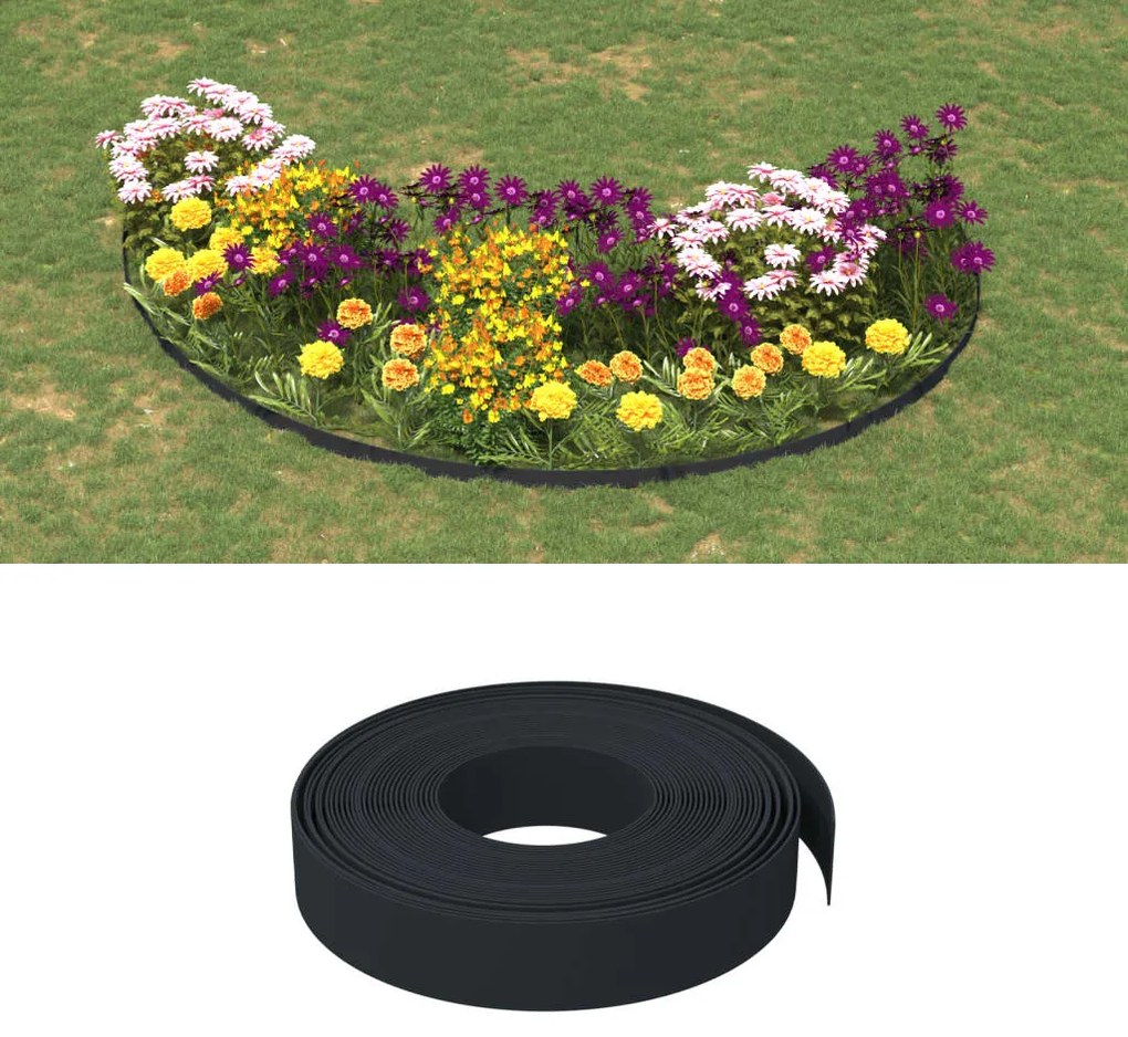 Travní lem černý 10 m 10 cm polyethylen 154394