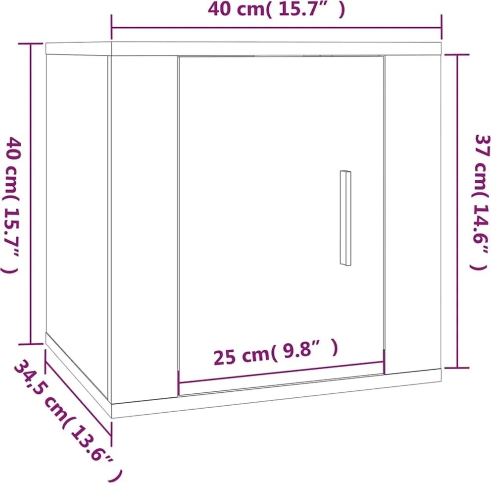vidaXL Nástěnné TV skříňky 2 ks 40 x 34,5 x 40 cm [816643] Barva: dub sonoma