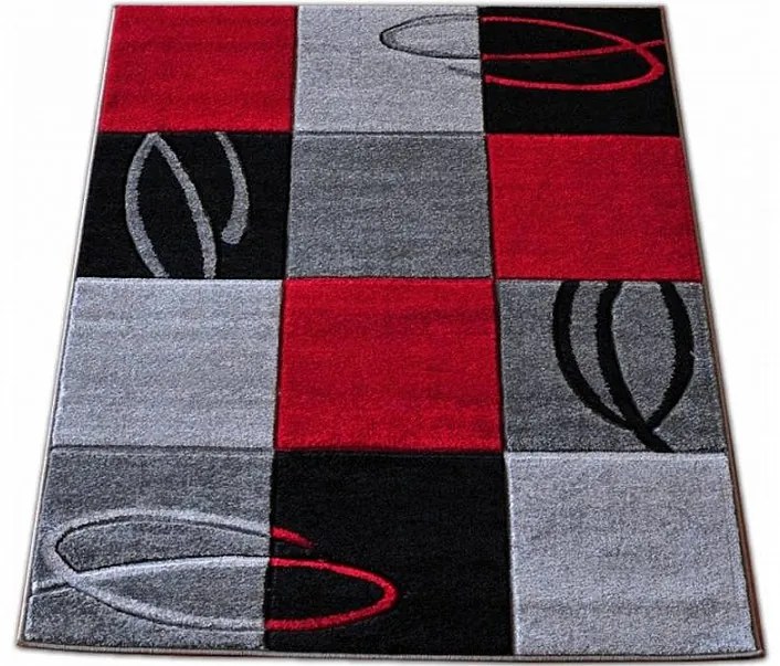 Kusový koberec FANTASY 6 šedý červený 60x100