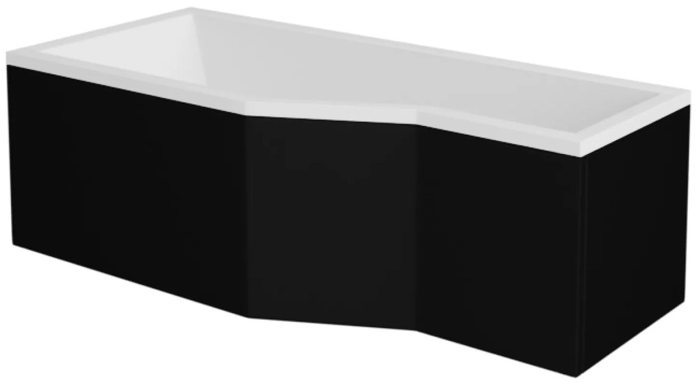 Besco Krycí panel k atypické vaně Integra Black P 150x75 (170x75), černý Barva: Černá mat, Rozměry (cm): 150x75