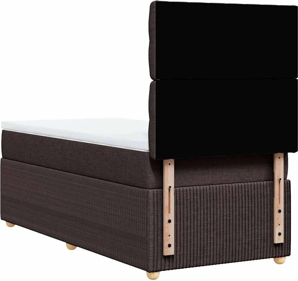 Box spring postel s matrací tmavě hnědá 90x200 cm textil 3291949