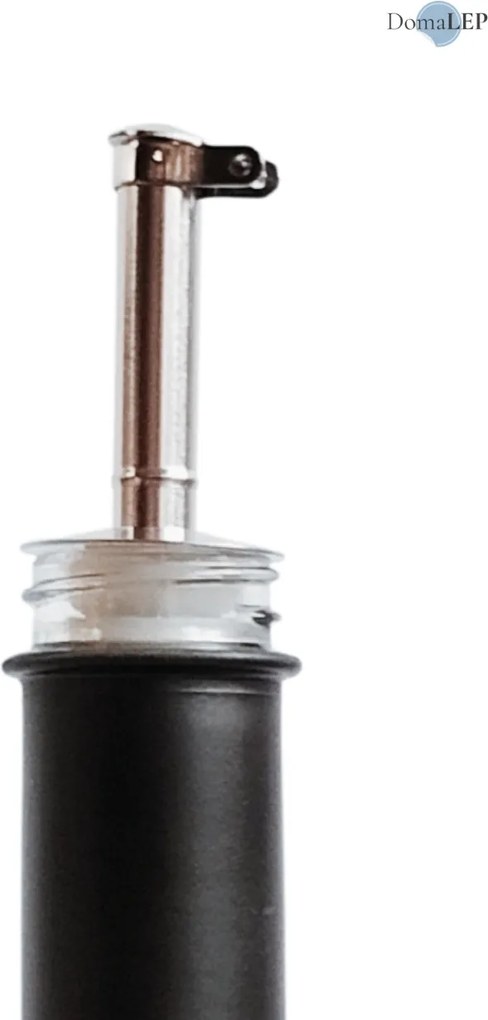 Skleněná láhev na olej 500 ml černá matná s nerezovou nálevkou VILO