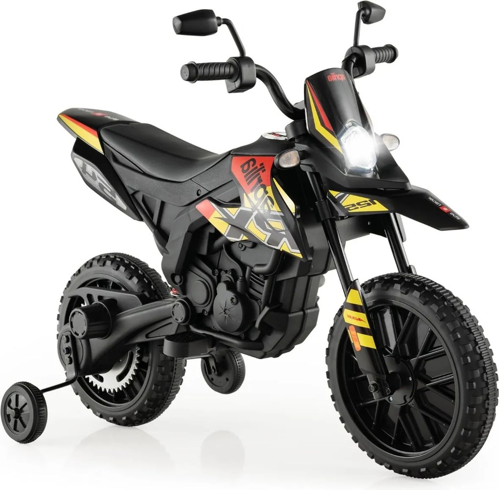 Costway 12 Dětský elektromotocykl V s tréninkovými koly Licencovaný elektrický