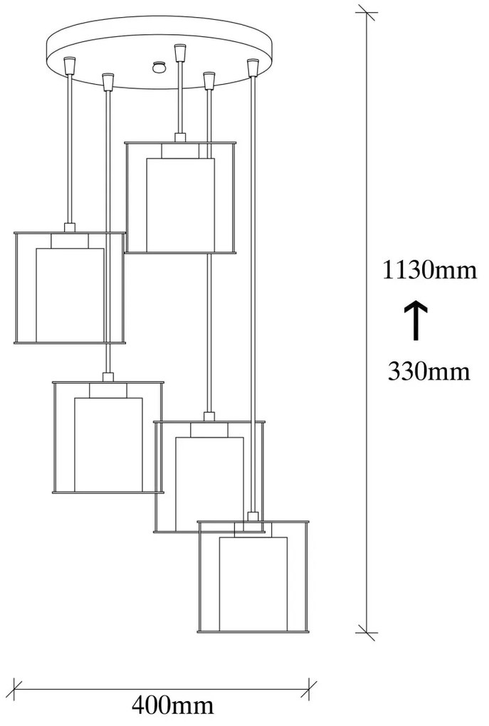 Závěsný lustr Swank III černý