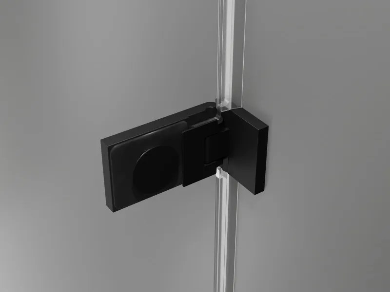 Mexen Lunar-F, skládací sprchový kout levý 100 x 80 cm, 8mm čiré sklo, černý profil, 836-100-080-70-00-L