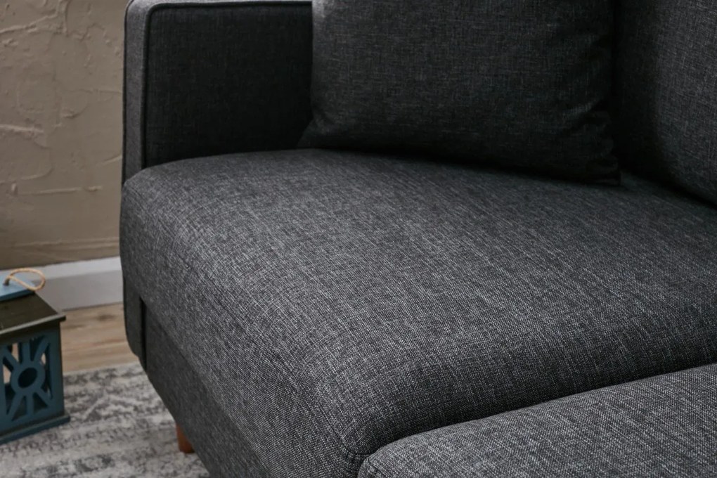 Atelier del Sofa 2-místná pohovka Eva - Anthracite, Antracitová