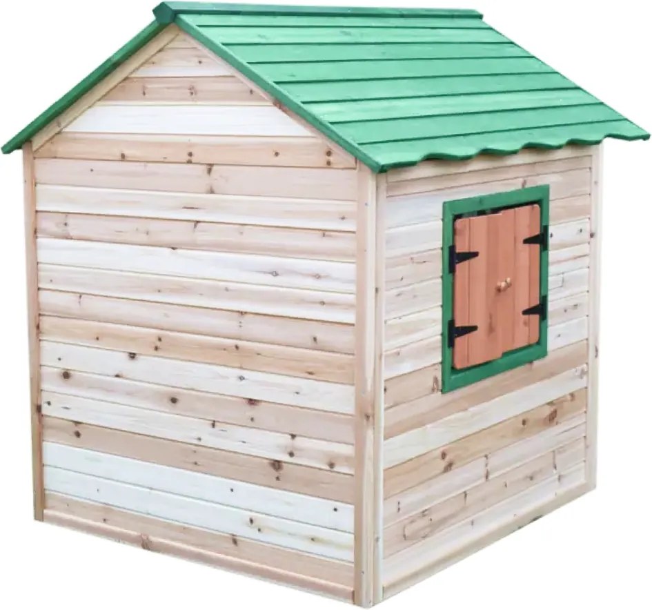 Dřevěný zahradní domek pro děti, zelená/přírodní, UDIM