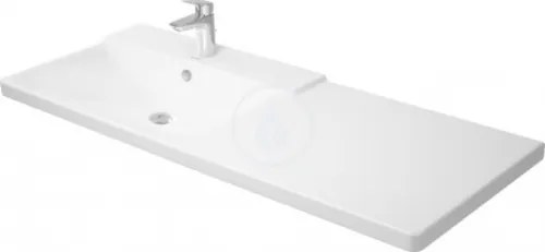 Duravit P3 Comforts - Umyvadlo do nábytku asymetrické s přepadem, 1250 mm x 500 mm, bílé - jednootvorové umyvadlo, 2333120000