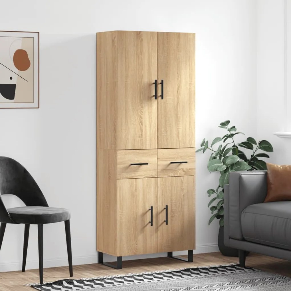 Skříň highboard dub sonoma 69,5 x 34 x 180 cm kompozitní dřevo 3198172