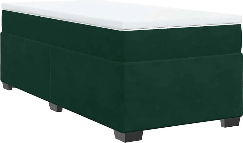 Box spring postel s matrací tmavě zelená 100x200 cm samet 3285266