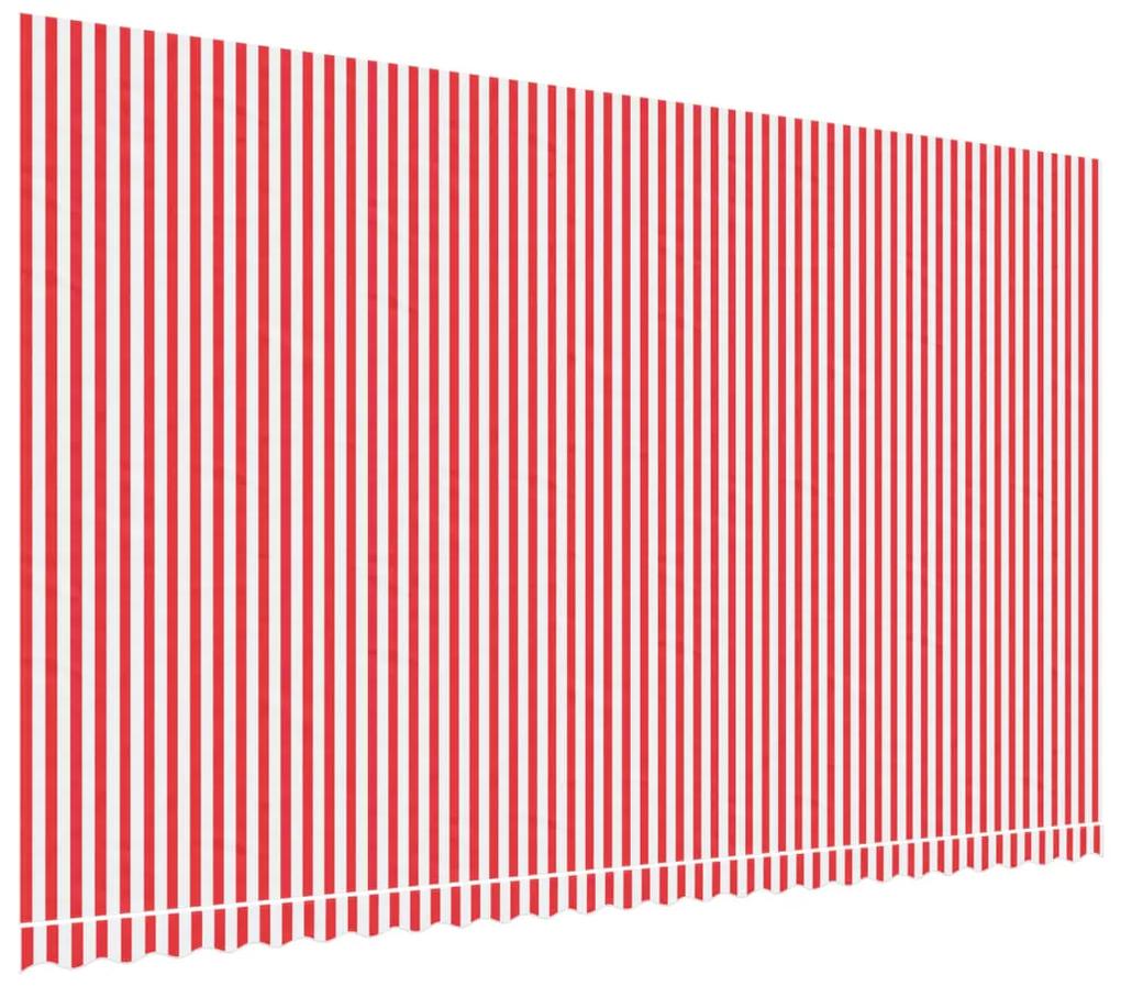Náhradní plachta na markýzu červené a bílé pruhy 6 x 3,5 m