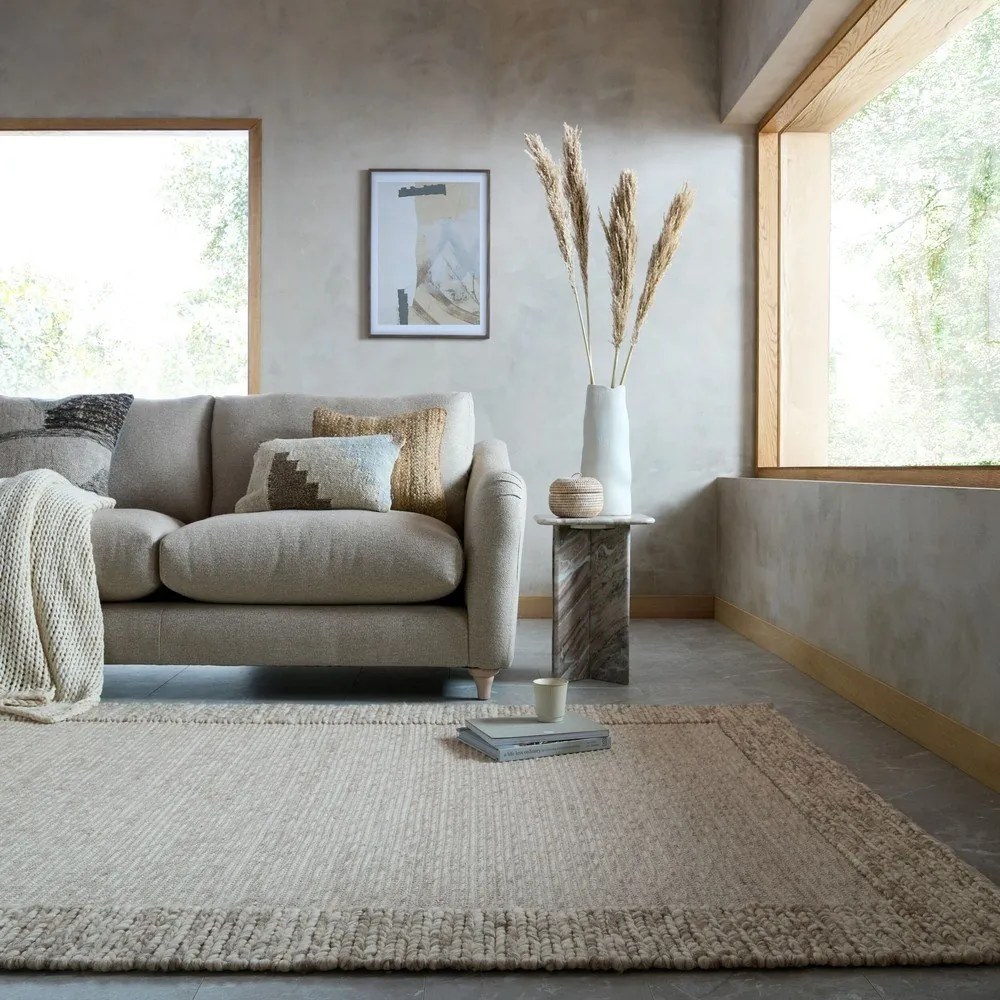 Ručně tkaný koberec s příměsí vlny v přírodní barvě 160x230 cm Rue – Flair Rugs