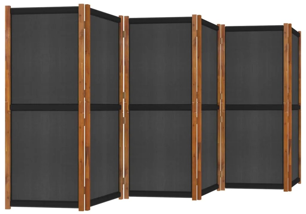 6dílný paraván černý 420 x 180 cm,  319182