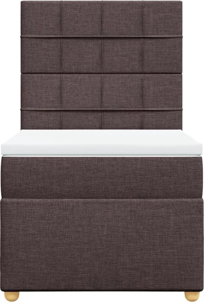 Box spring postel s matrací tmavě hnědá 100 x 200 cm textil 3293494