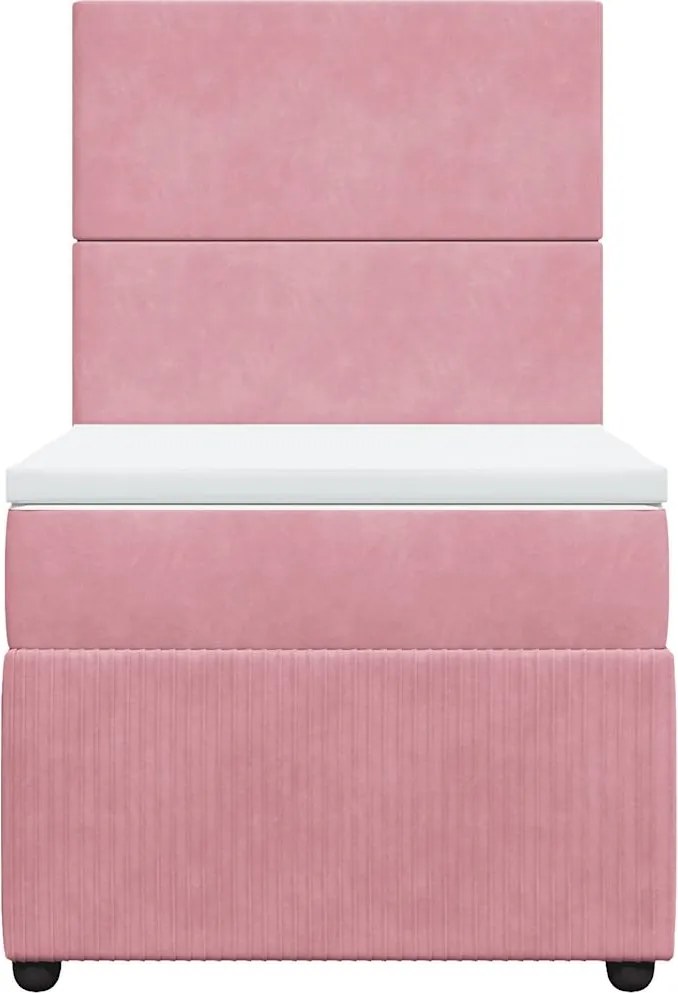 Box spring postel s matrací růžová 100x200 cm samet 3292261
