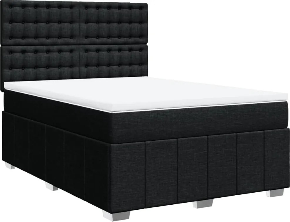 Box spring postel s matrací černá 160x200 cm textil 3294035