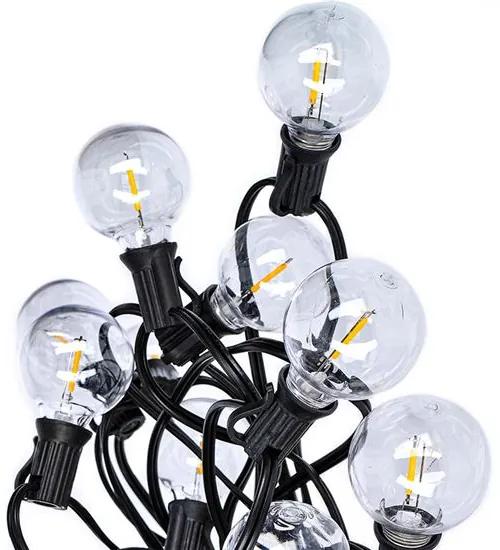 Solight LED světelný řetěz – 25x párty žárovky, 15m teplá bílá