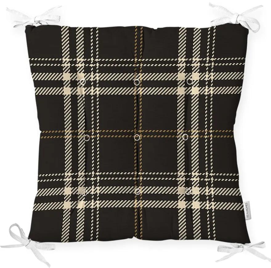 Podsedák na židli Minimalist Cushion Covers Flannel Black, 40 x 40 cm