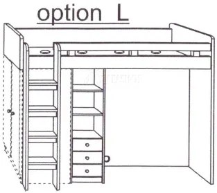 ALFASHOP UNIT 4 dětská patrová postel bílá