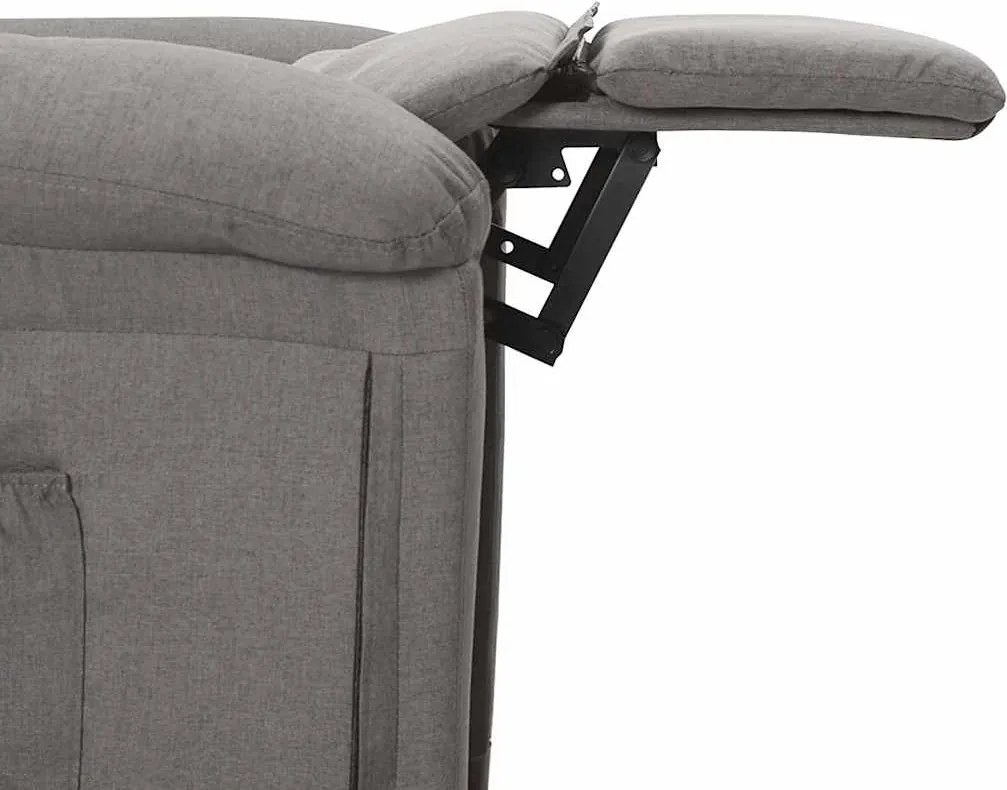 Elektrické polohovací křeslo světle šedé textil 3098963