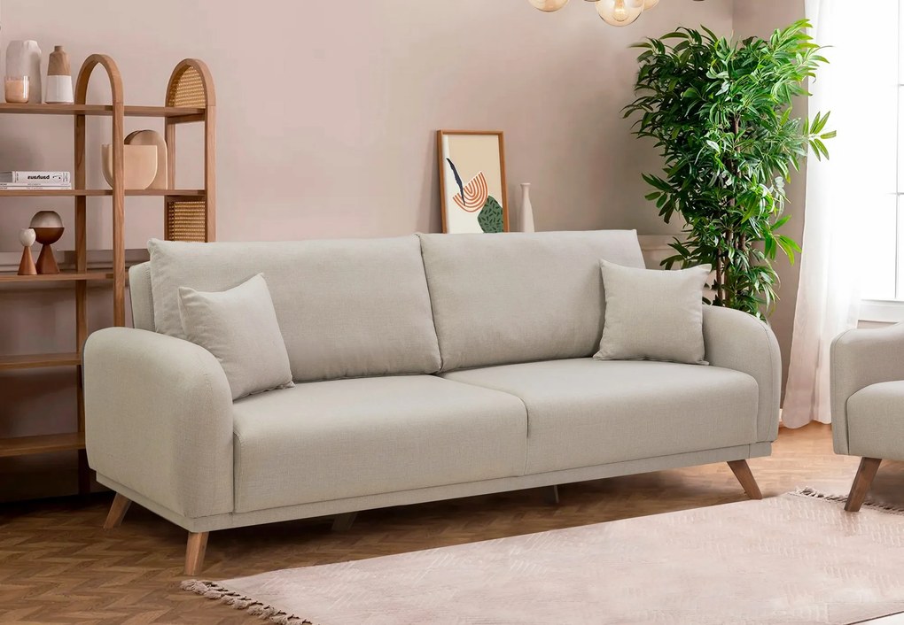 Hanah Home Třímístná pohovka HERA krémová 237 cm 867UNQ1949