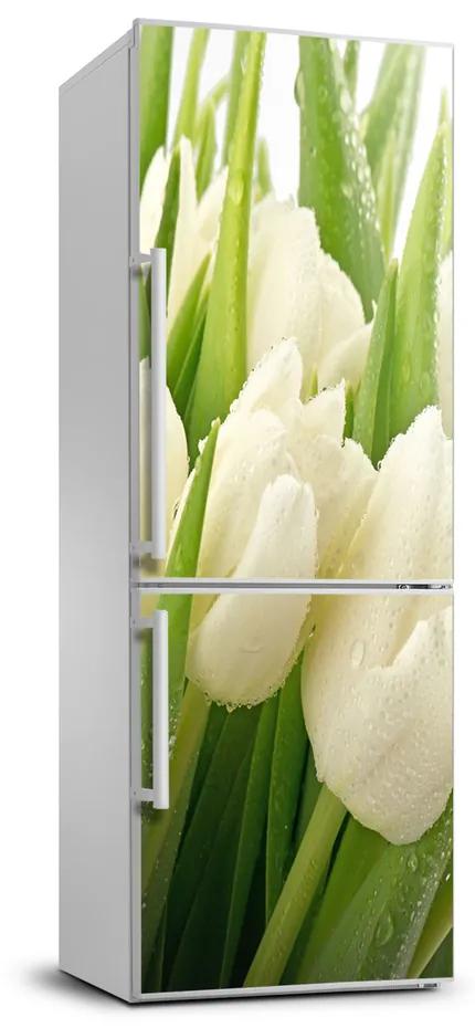 Wallmuralia Nálepka fototapeta Bílé tulipány 60x180 cm