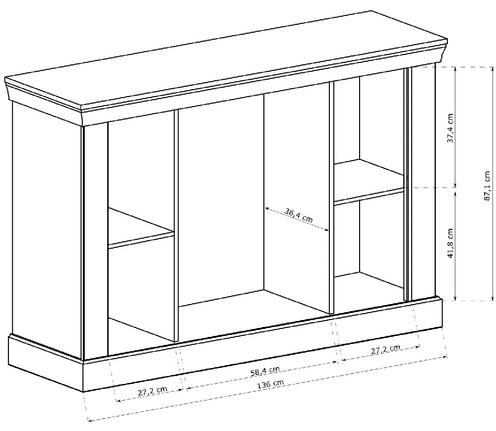 Antica K | komoda A1 | 142 cm |  kraft zlatý