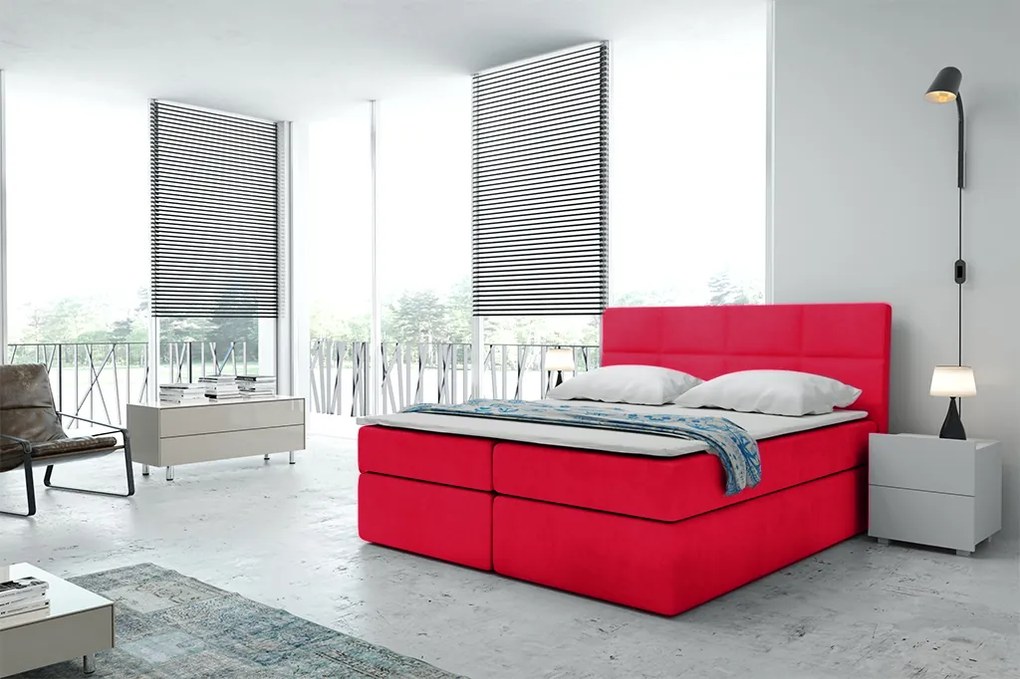 Eka Kontinentální čalouněná postel Smoth - Cassablanca (90x200 cm) Barva látky Trinity: Světle zelená (Trinity 2321)