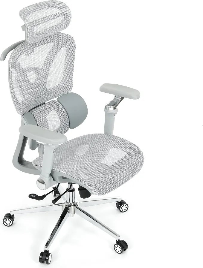Kancelářská ergonomická židle PORTE II — síťovina, šedá