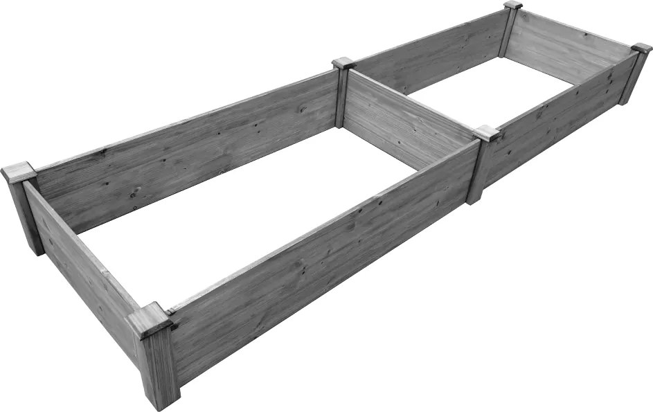 Vyvýšený záhon, dřevo, šedá, JELNO