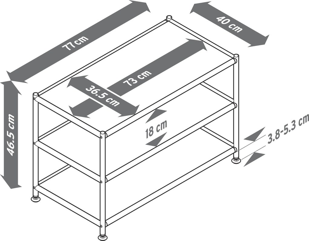 Tchibo - Kovový odkládací stolek CN3 - barva: šedá