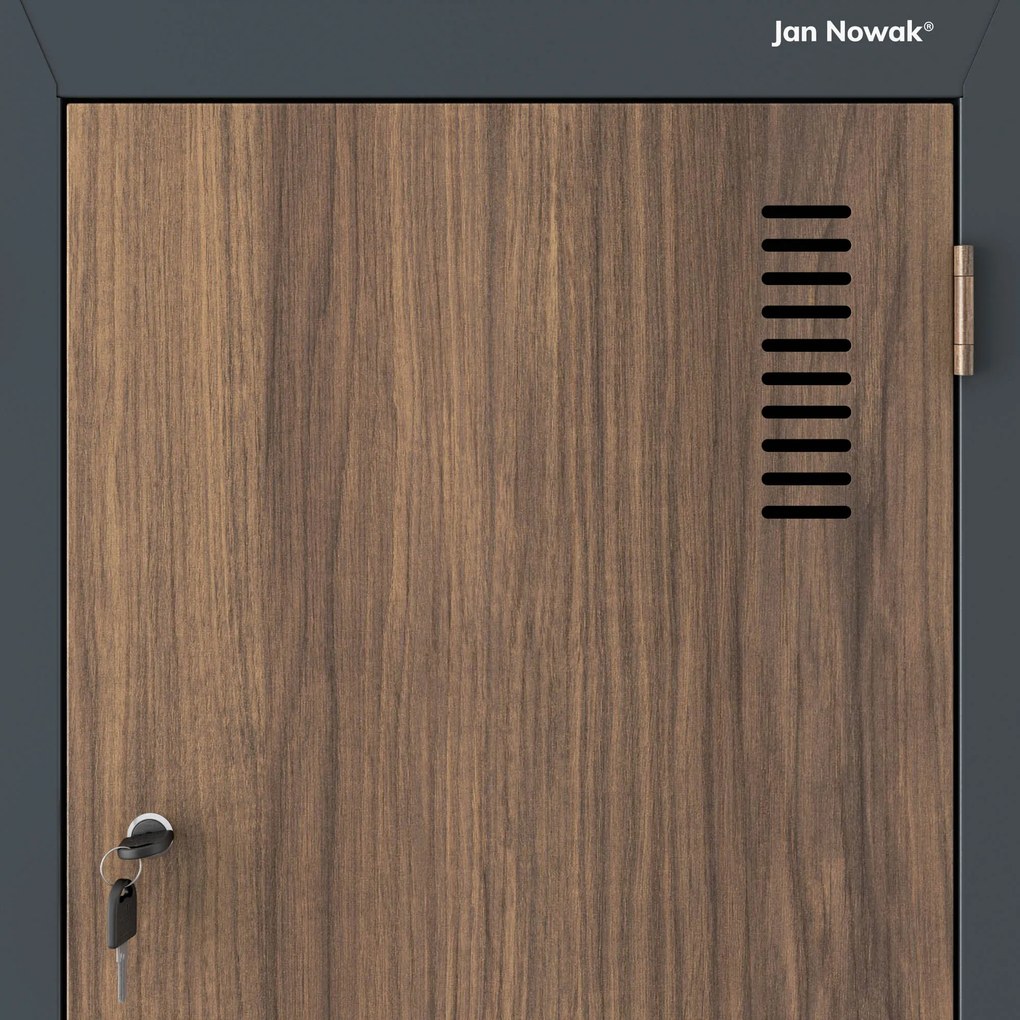Šatní skříň typu L se 4 komorami, antracit/ořech, 800x1850x450 mm: JULIA Eco Design