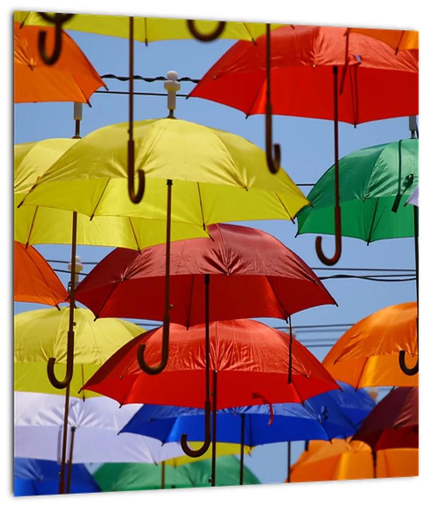 Obraz barevných deštníků (30x30 cm)