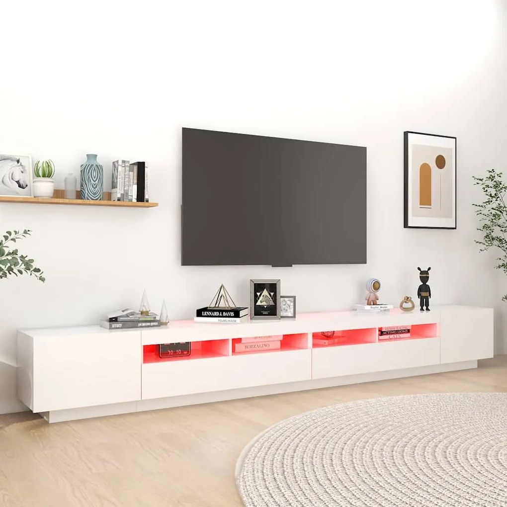 TV skříňka s LED osvětlením bílá 300 x 35 x 40 cm 3081924