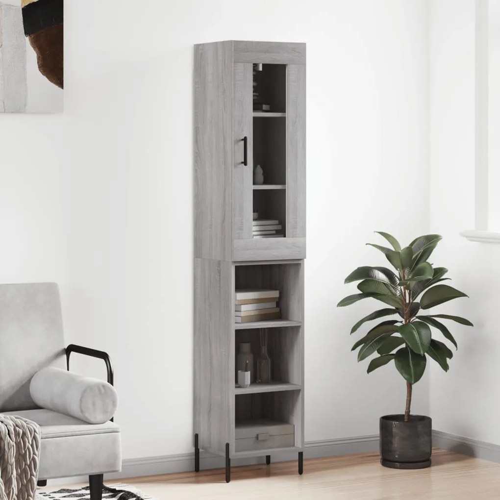 Skříň highboard šedá sonoma 34,5 x 34 x 180 cm kompozitní dřevo 3199375
