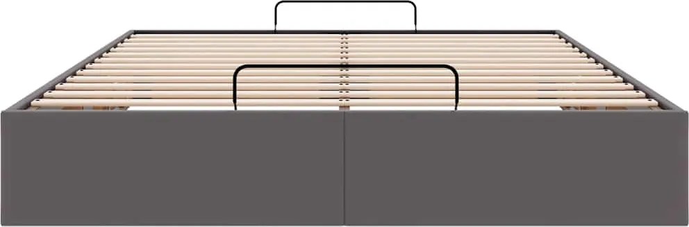 Osmanský rám postele bez matrace šedá 140x190 cm umělá kůže 3310802
